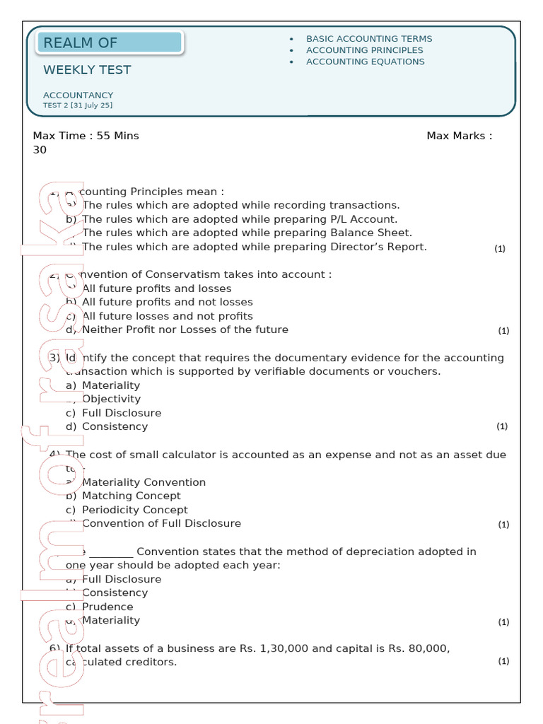 L1 Test AP Acc Eq Terms | PDF | Expense | Liability (Financial Accounting)