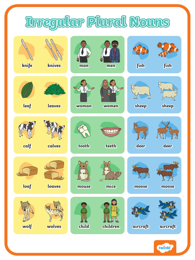 T e 1691573082 Irregular Plural Nouns Display Poster Ver 1 | PDF
