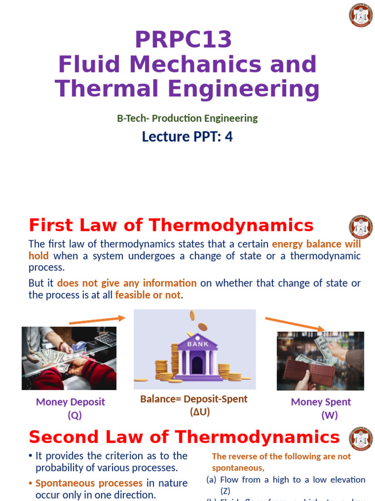 LEC 4 - Fluids & Thermal Engg | PDF | Heat | Second Law Of Thermodynamics