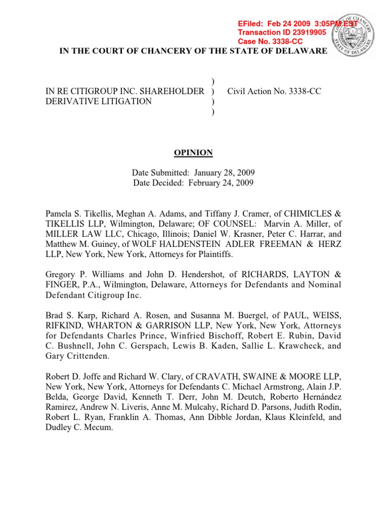 In The Court of Chancery of The State of Delaware | PDF ...