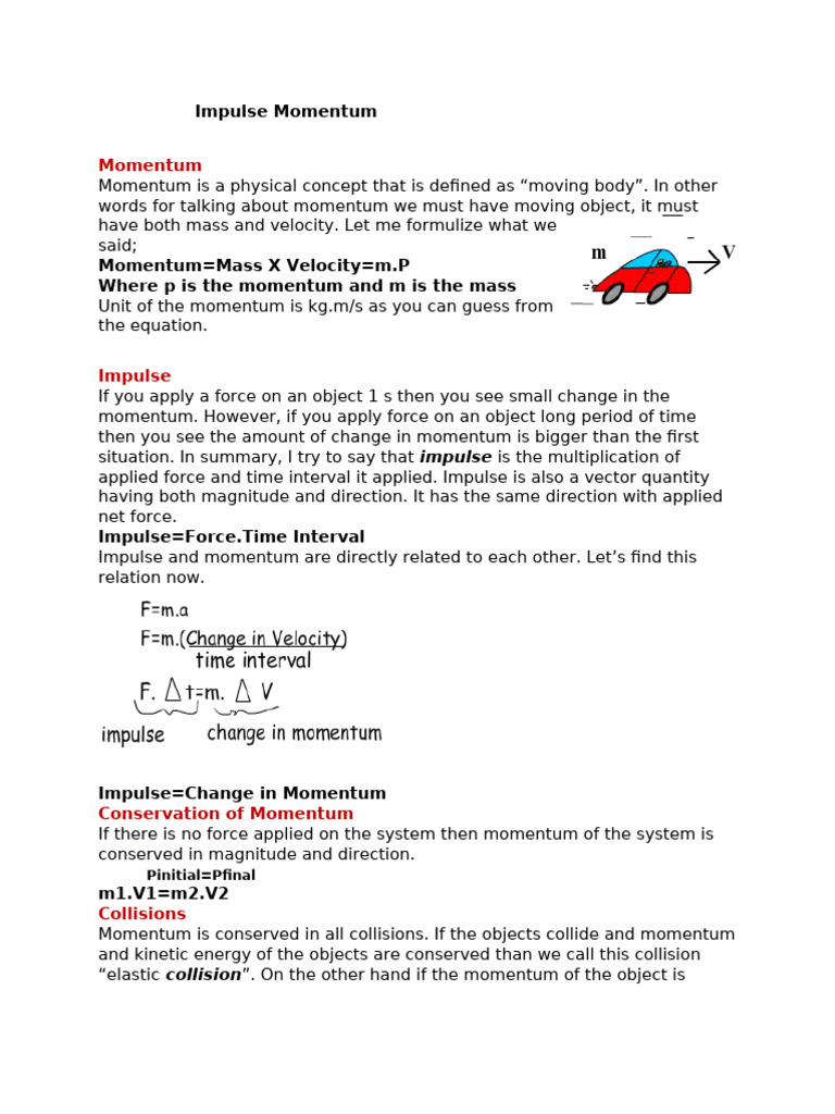 Impulse Momentum | PDF | Momentum | Collision