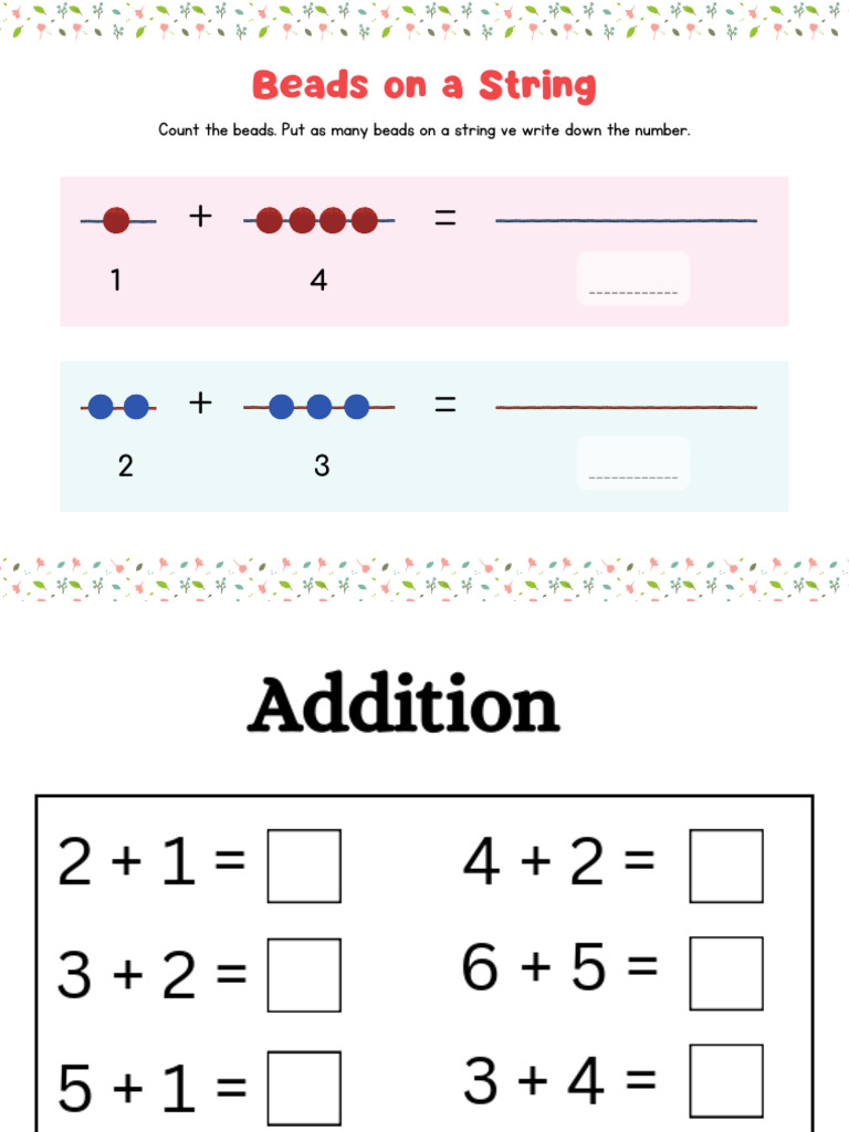 UKG MATHS Worksheets | PDF