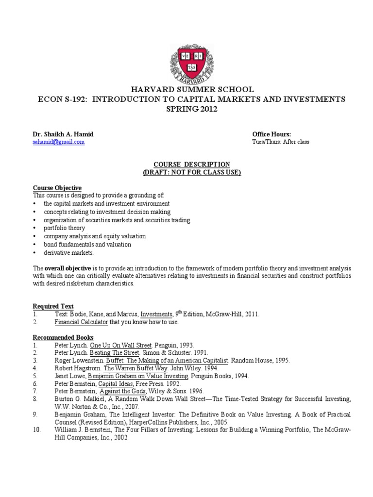 harvard-summer-school-econ-s-192-introduction-to-capital-markets-and