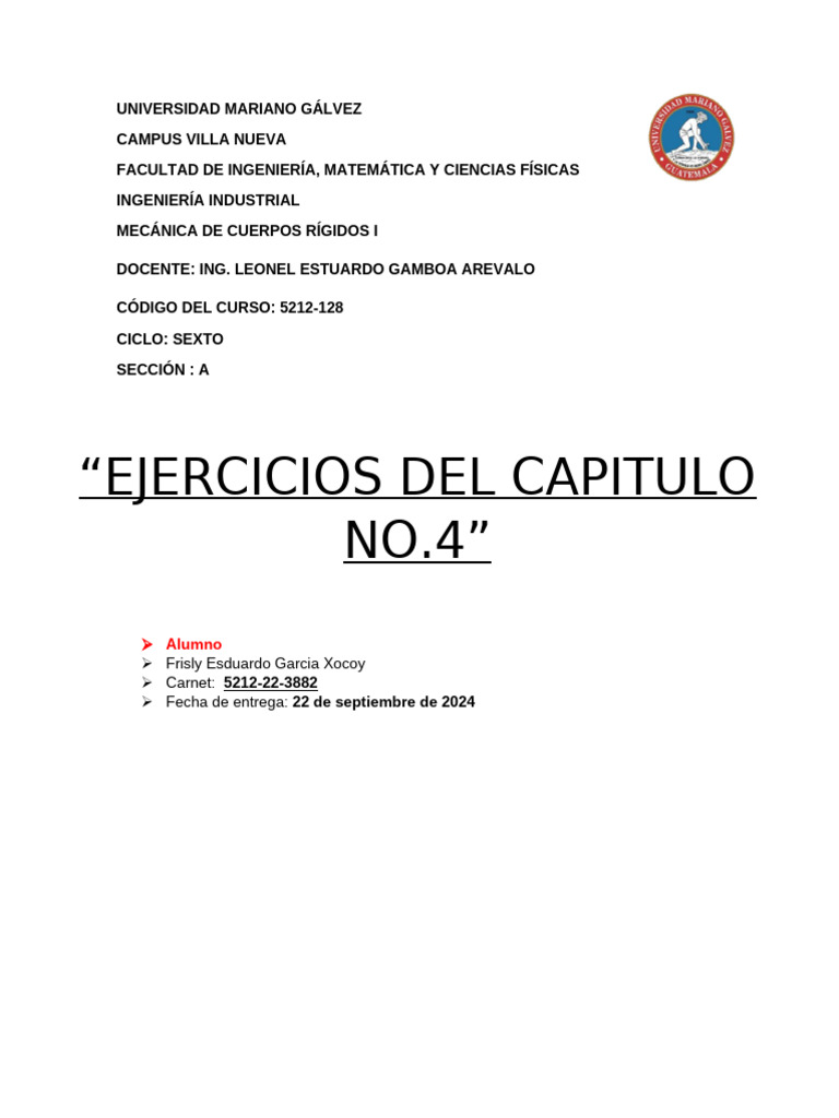 Ejercicios Capitulo 4 | PDF