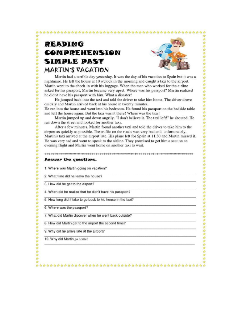 Reading Simple Past Tense | PDF