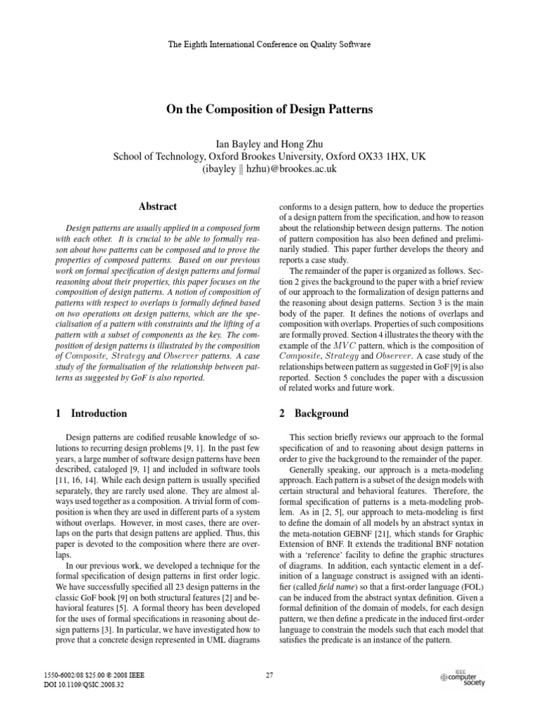 Composing Design Patterns Formally | PDF | First Order Logic | Theorem