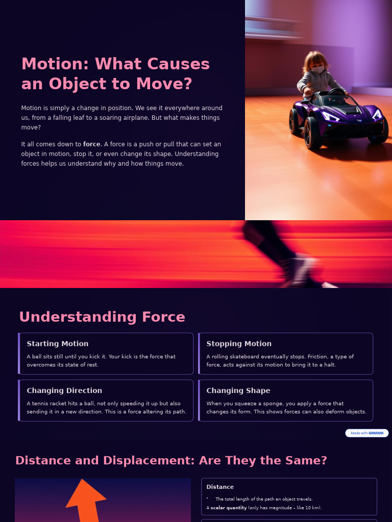 Motion What Causes An Object To Move | PDF | Acceleration | Velocity