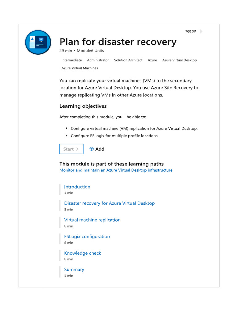 Plan For Disaster Recovery - Training - Microsoft Learn | PDF