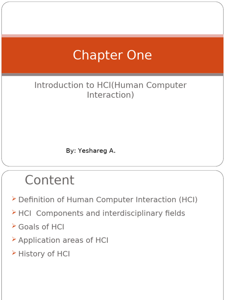 Chapter 1 - HCI Chapter One | PDF | Human–Computer Interaction | Information Technology