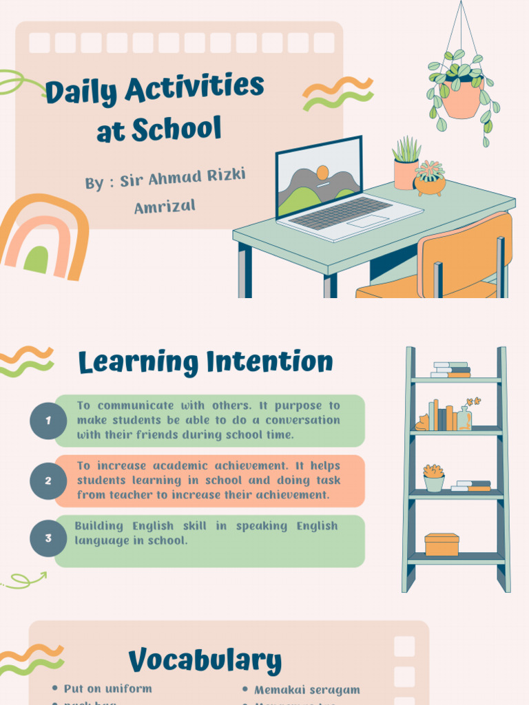 Daily Activities at School | PDF