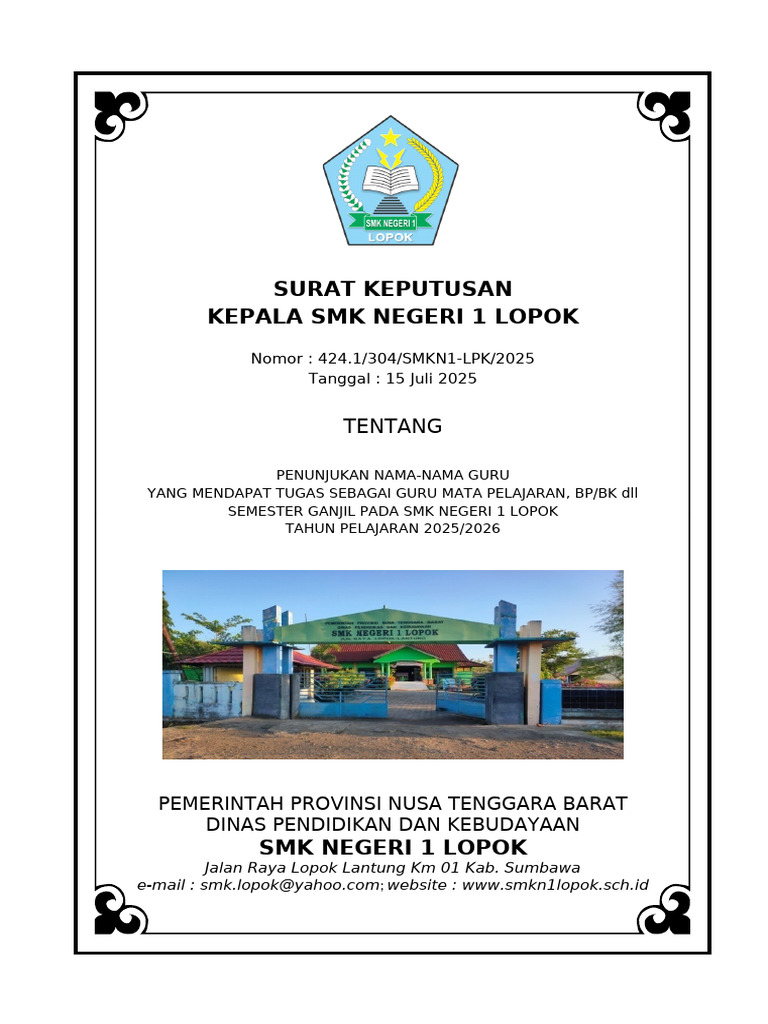 Cover SK. Ganjil 2025-2026 | PDF