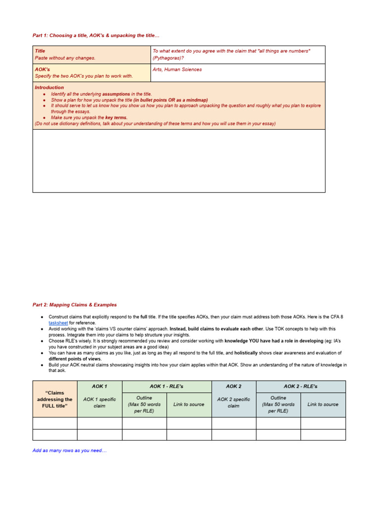 Part 1 - Choosing A Title, AOK's & Unpacking The Title | PDF | Cognition