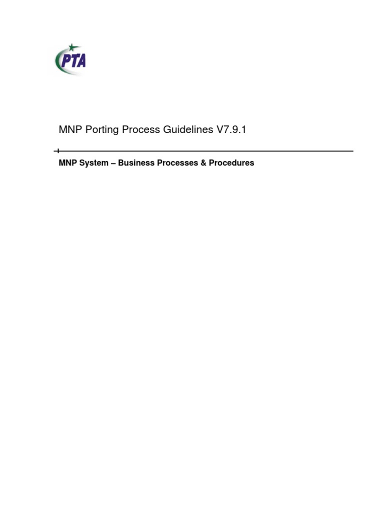 MNP Porting Process Guidelines 280410 | PDF | Short Message Service | Email