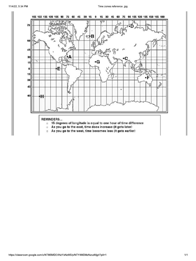 Time Zones Chart | PDF