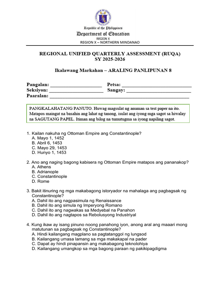 AP 8 Q2 TQ Final | PDF