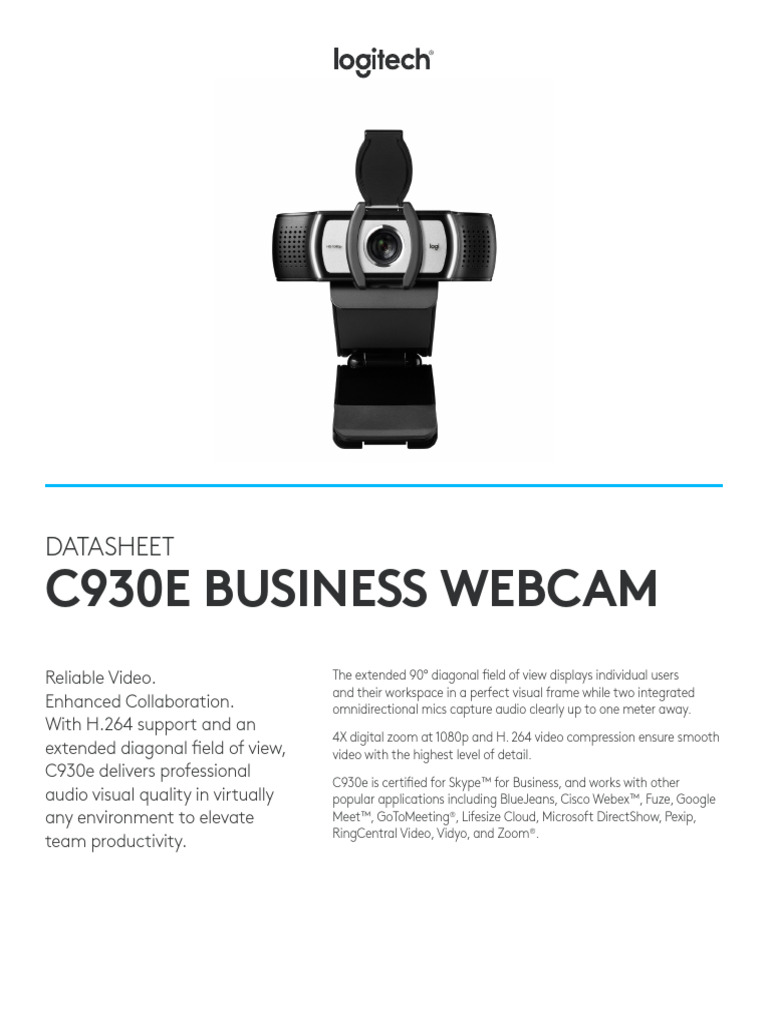 c930e-datasheet | PDF | Video | Videotelephony