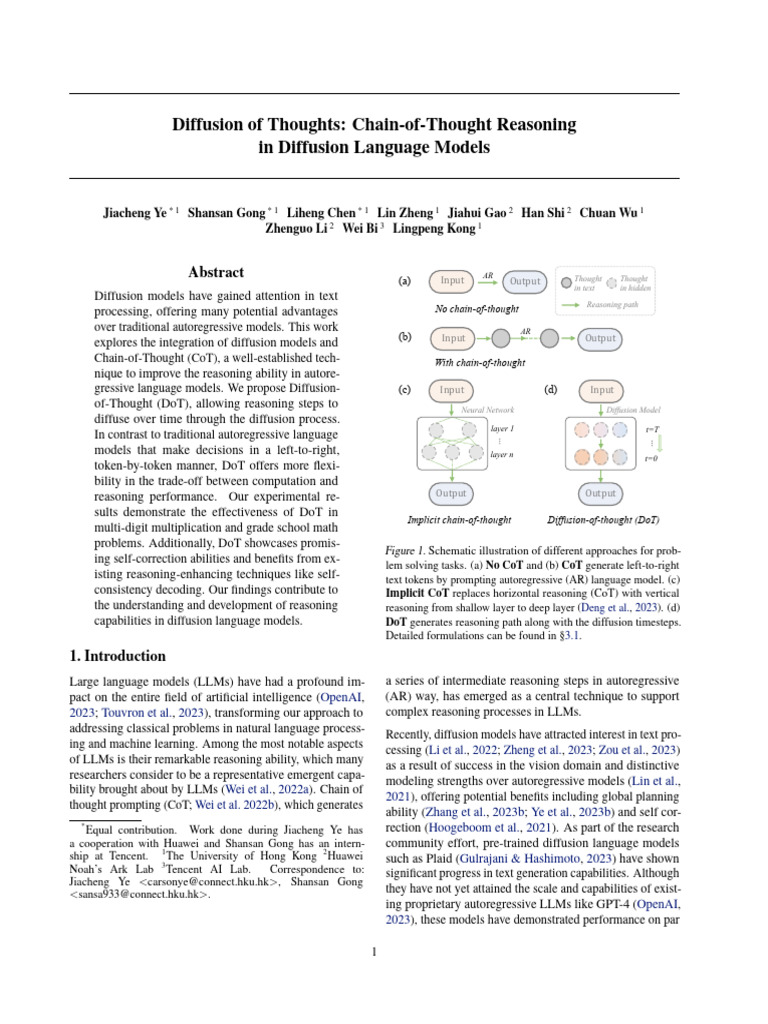 2402.07754 CoT With Diffusion Models | PDF | Applied Mathematics ...