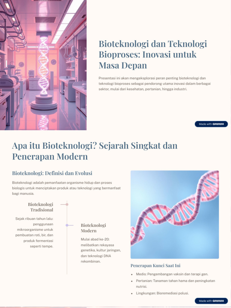 Bioteknologi Dan Teknologi Bioproses Inovasi Untuk Masa Depan | PDF