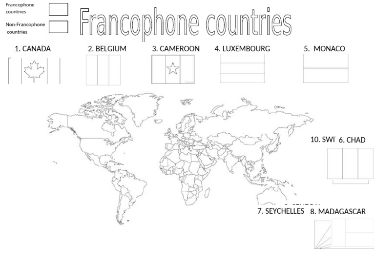 Francophone Country Map and Flags | PDF
