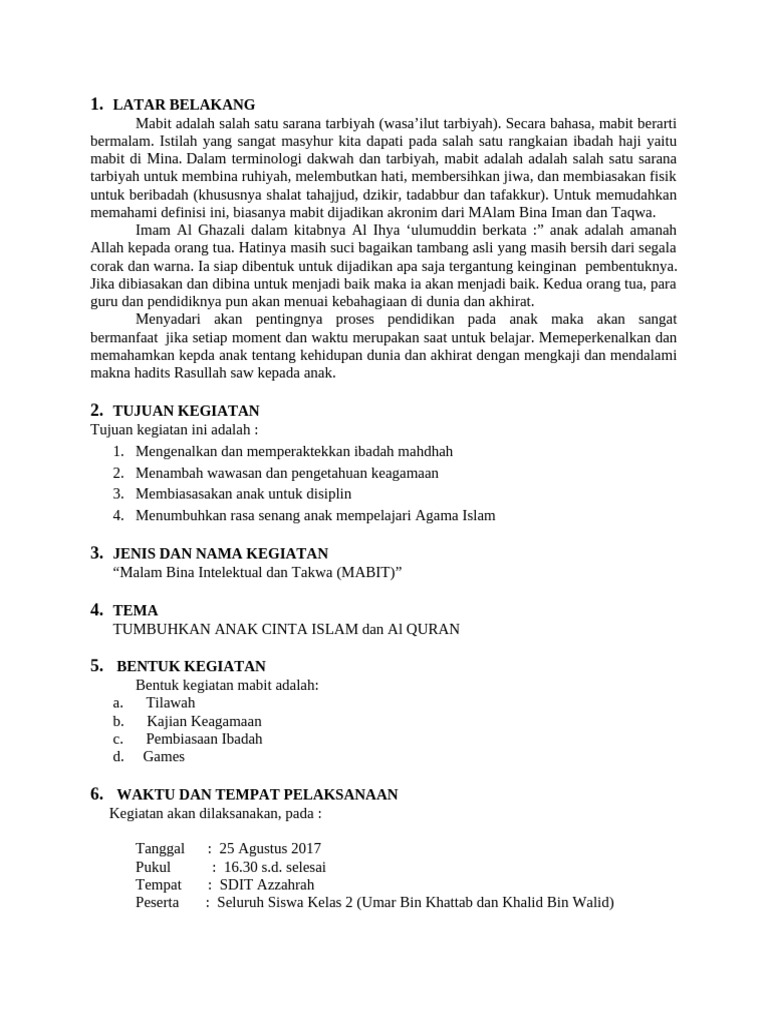 Mabit: Malam Bina Iman dan Taqwa | PDF