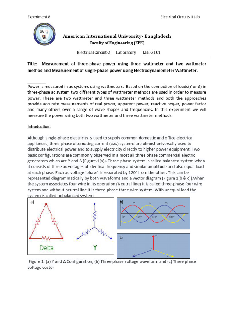 Ac Exp 8 Student Manual | PDF | Alternating Current | Ac Power