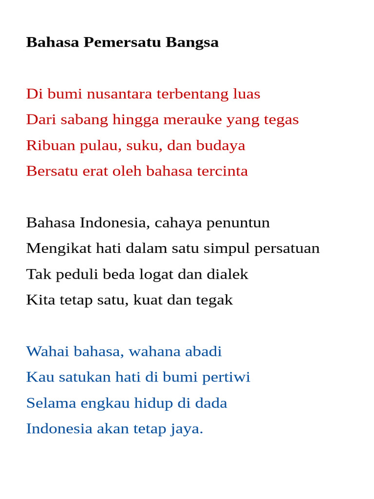 Bahasa Pemersatu Bangsa | PDF