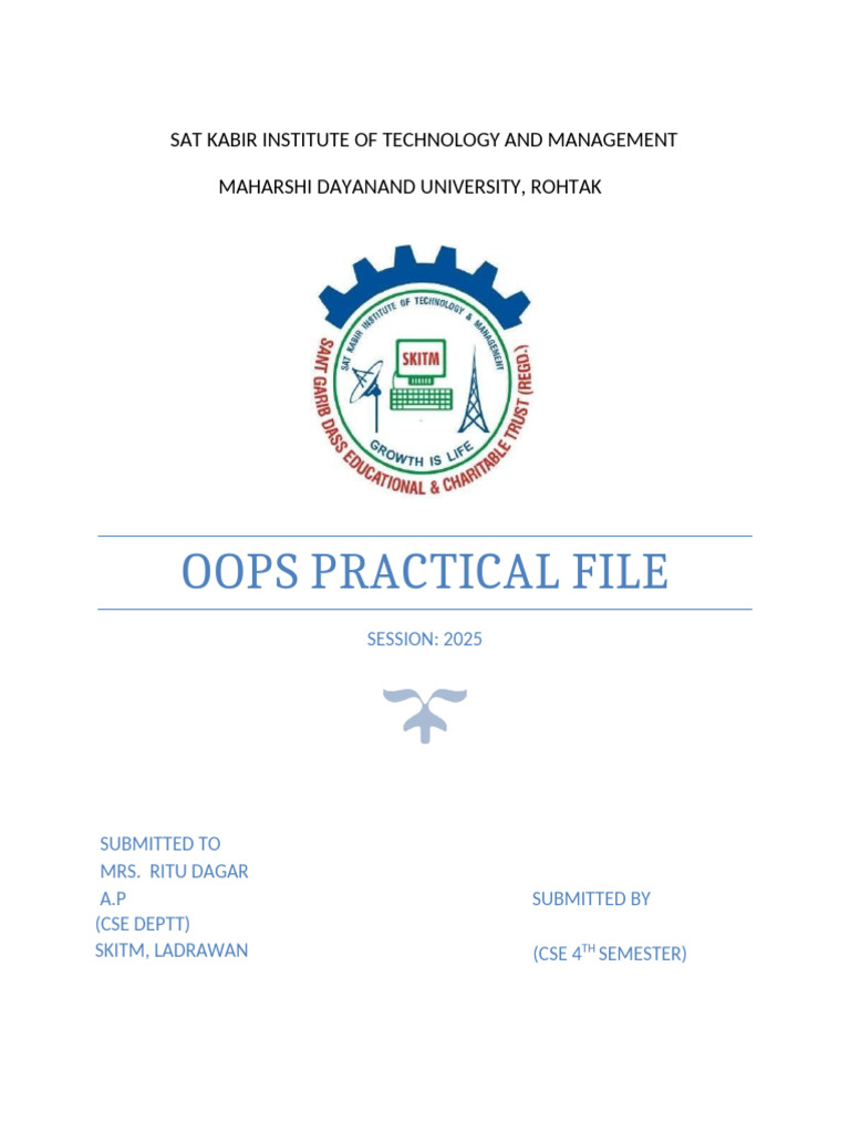 Oops Practical File346ANKIT K | PDF | Constructor (Object Oriented Programming) | Programming