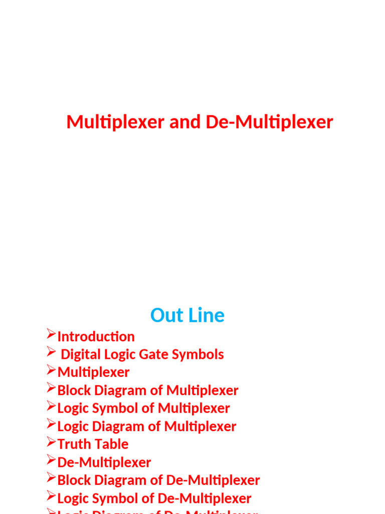 Week 5 Slide-Multiplexer & Demultiplexer | PDF | Electrical Engineering | Information And ...