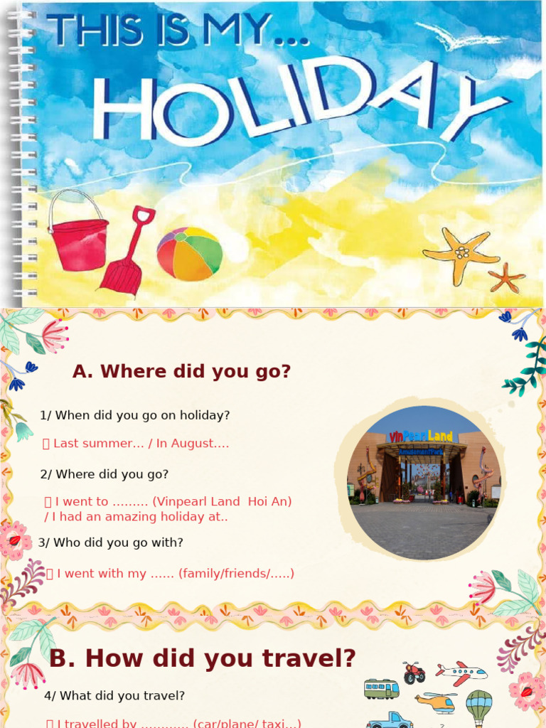 Speaking - Topic: Talk About Your Holiday | PDF