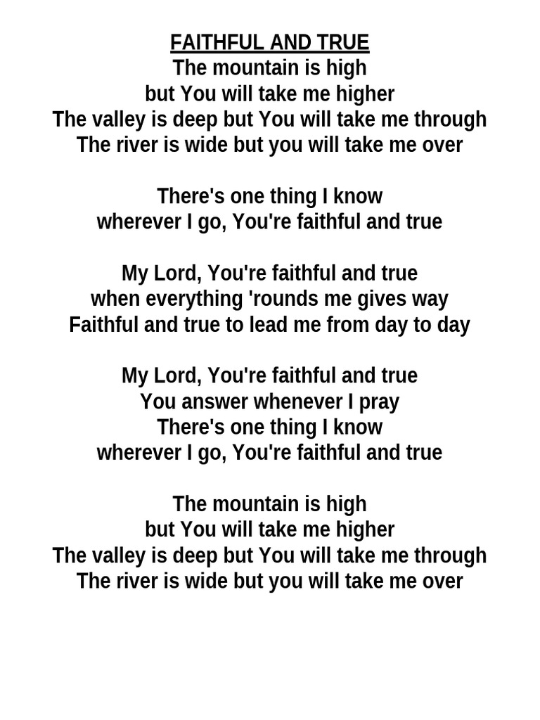 Faithful and True | PDF