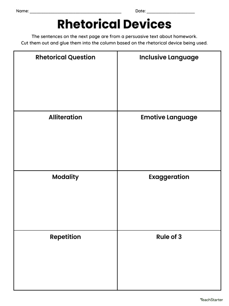 L4 Rhetorical Devices Cut and Paste EnUS | PDF | Poetic Devices ...