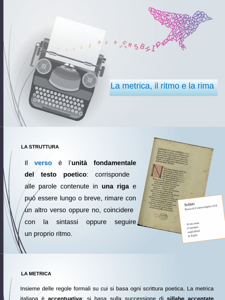 La Poesia - La Metrica - Il Ritmo - La Rima | PDF