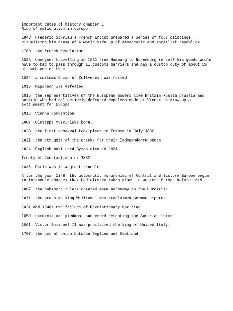 Important Dates of History CH 1 | PDF