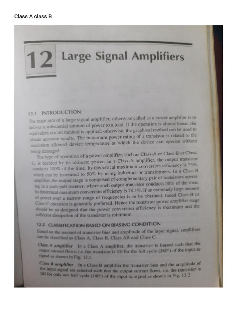 Unit 3 Large Signal Amplifiers | PDF