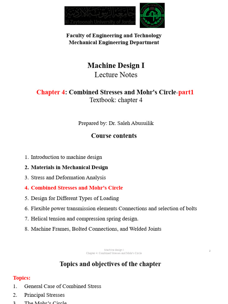 Combined Stresses & Mohr's Circle Overview | PDF | Stress (Mechanics ...