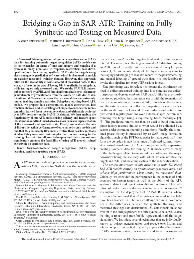 Bridging A Gap in SAR-ATR Training On Fully Synthetic and Testing On ...