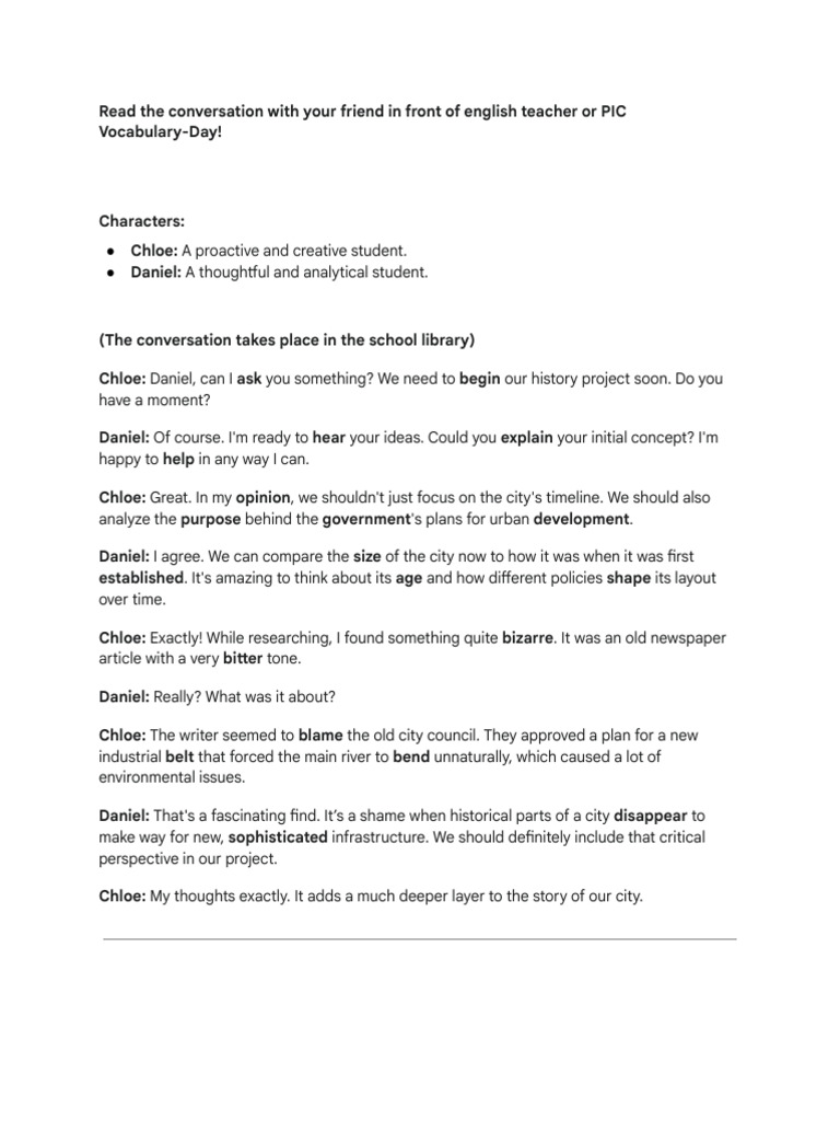 Conversation For Grade 10 - Friday, 17th October | PDF