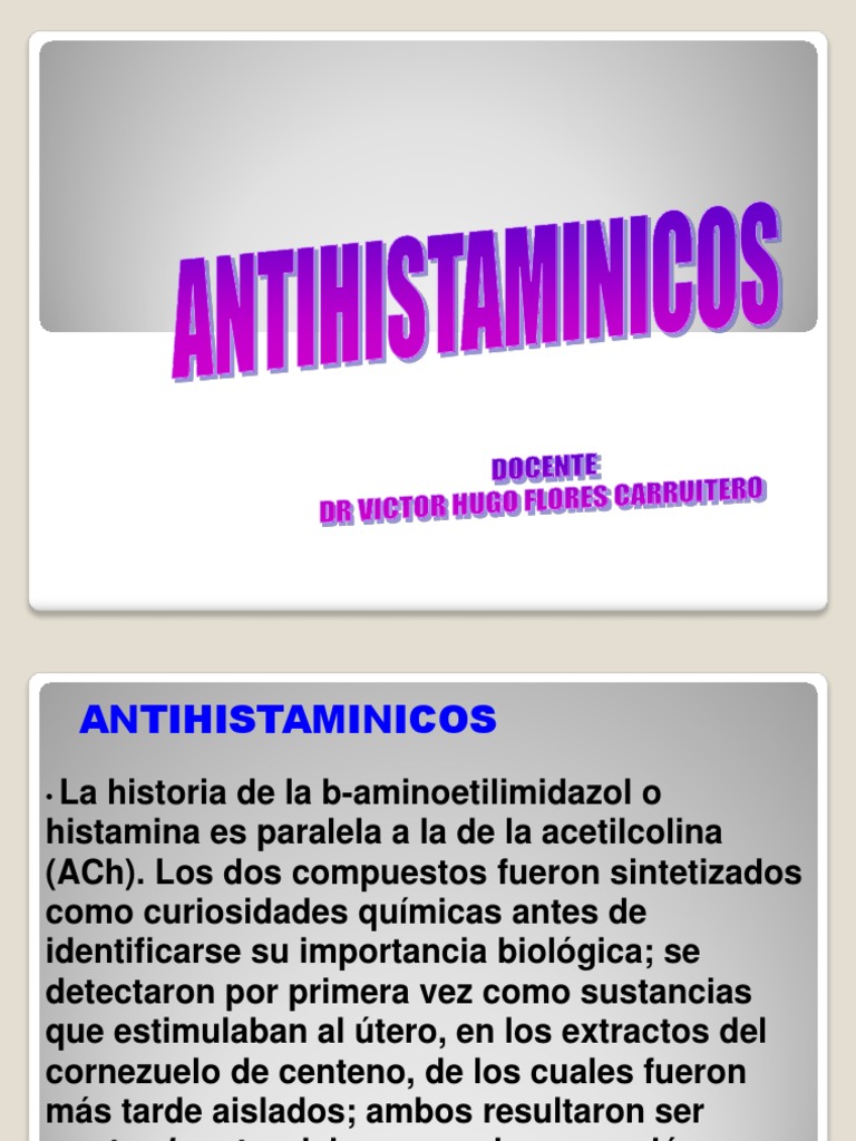 Historia y funciones de los antihistamínicos | PDF | Especialidades ...