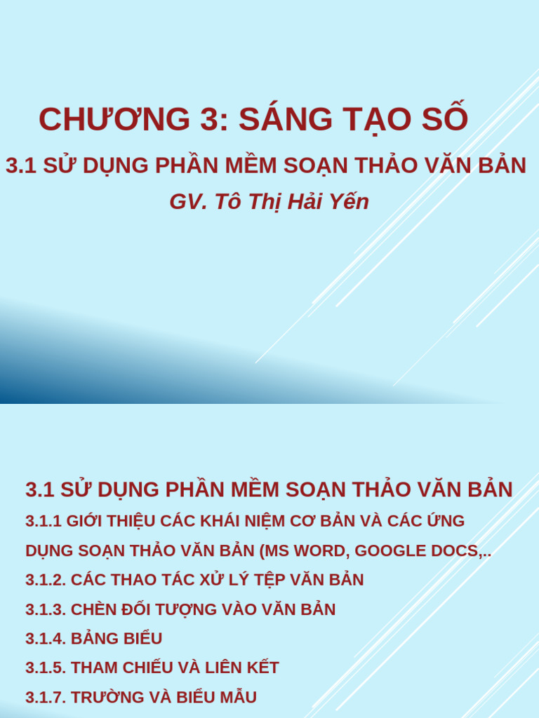 2. Bài Giảng Chương 3 - 3.1. Ms.winword New | PDF