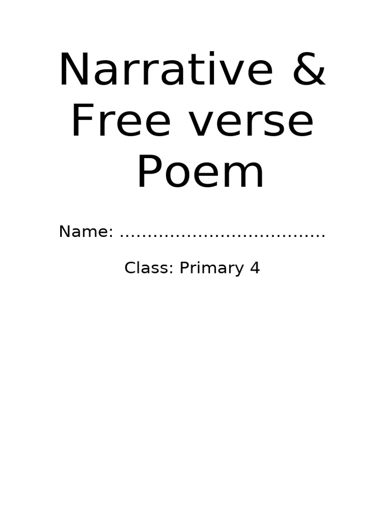 Narrative Free Verse Cover | PDF