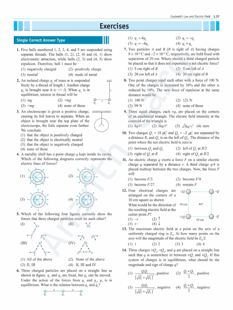Coulomb's Law and Electric Field | PDF