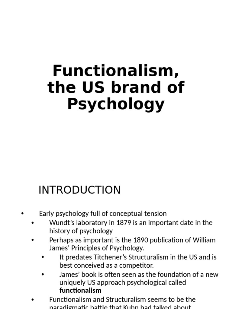 11 Functionalism | PDF | William James | Psychology