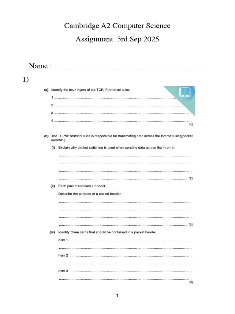 Cambridge A2 Computer Science Assignment | PDF
