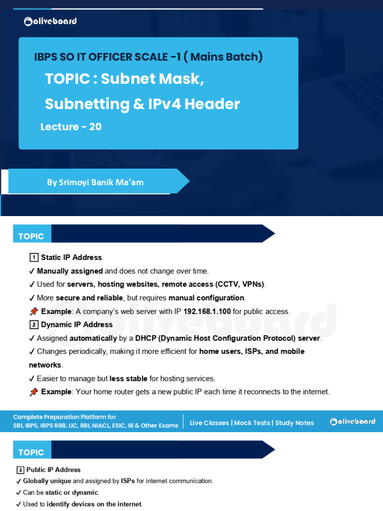 IP Addressing and Subnetting Guide | PDF | Ip Address | Internet Protocols