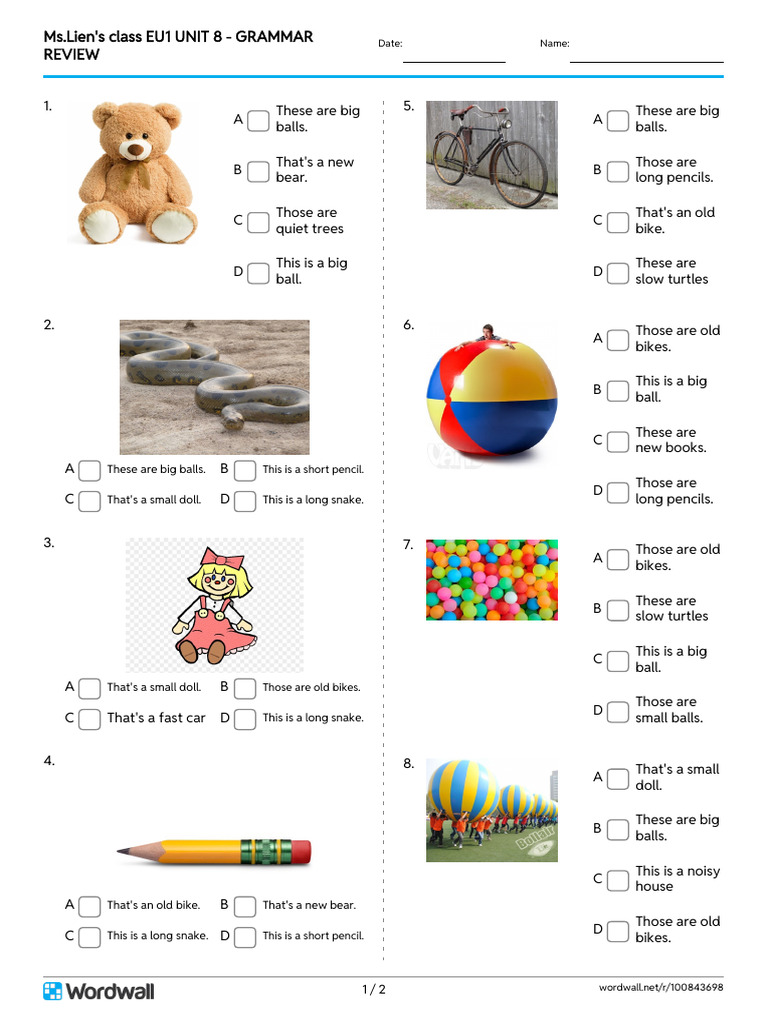 Msliens Class Eu1 Unit 8 Grammar Review Quiz | PDF | Chess Theory | Chess