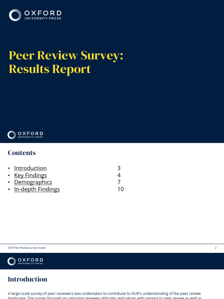 Peer Review Survey Report External Version | PDF | Peer Review | Science