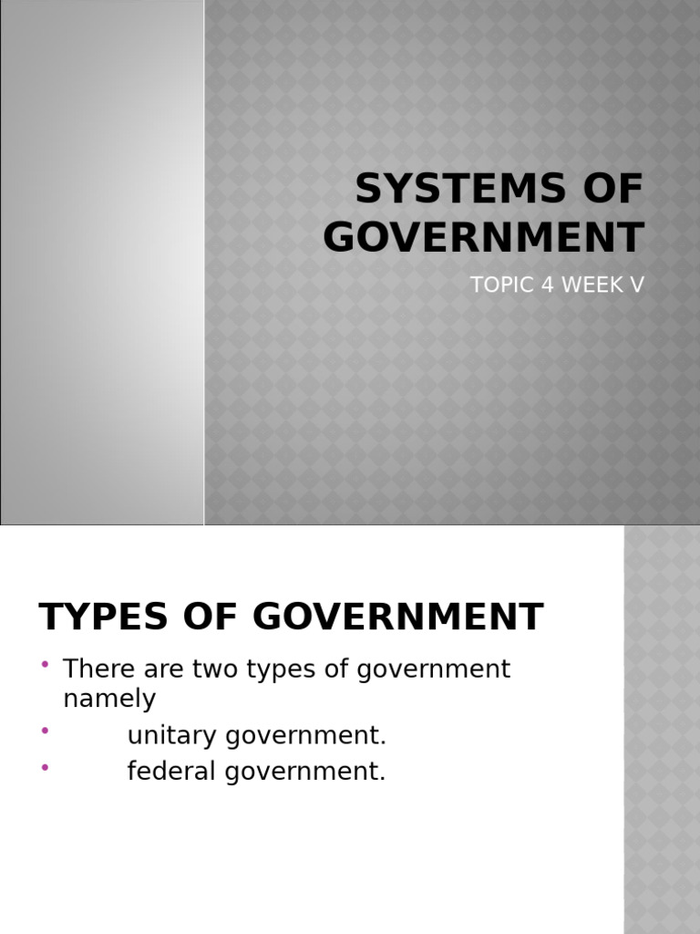 Types and Evolution of Government Systems | PDF | Devolution | Governance