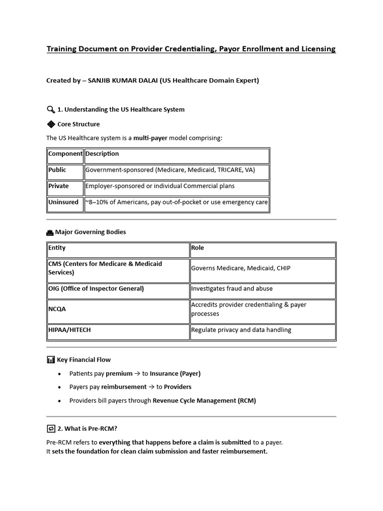 Provider Credentialing & Payor Enrollment Guide | PDF | Health ...