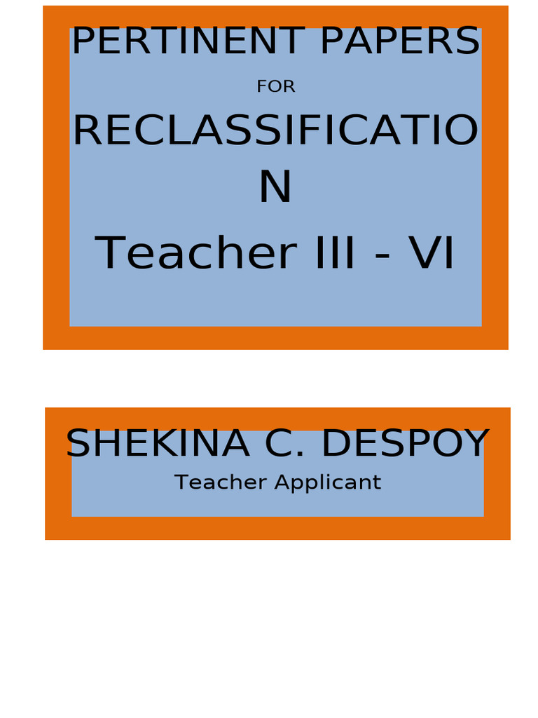 Reclassification Cover Page 2025 | PDF