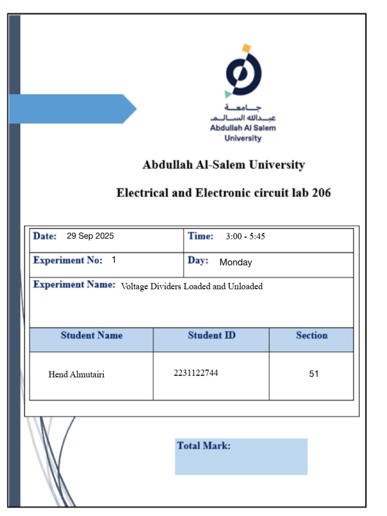 Report 1 | PDF | Resistor | Physical Quantities